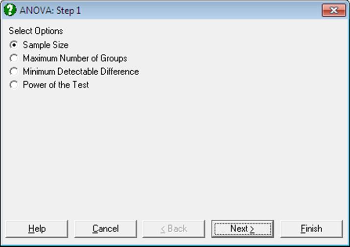 Unistat Statistics Software Sample Size And Power ANOVA